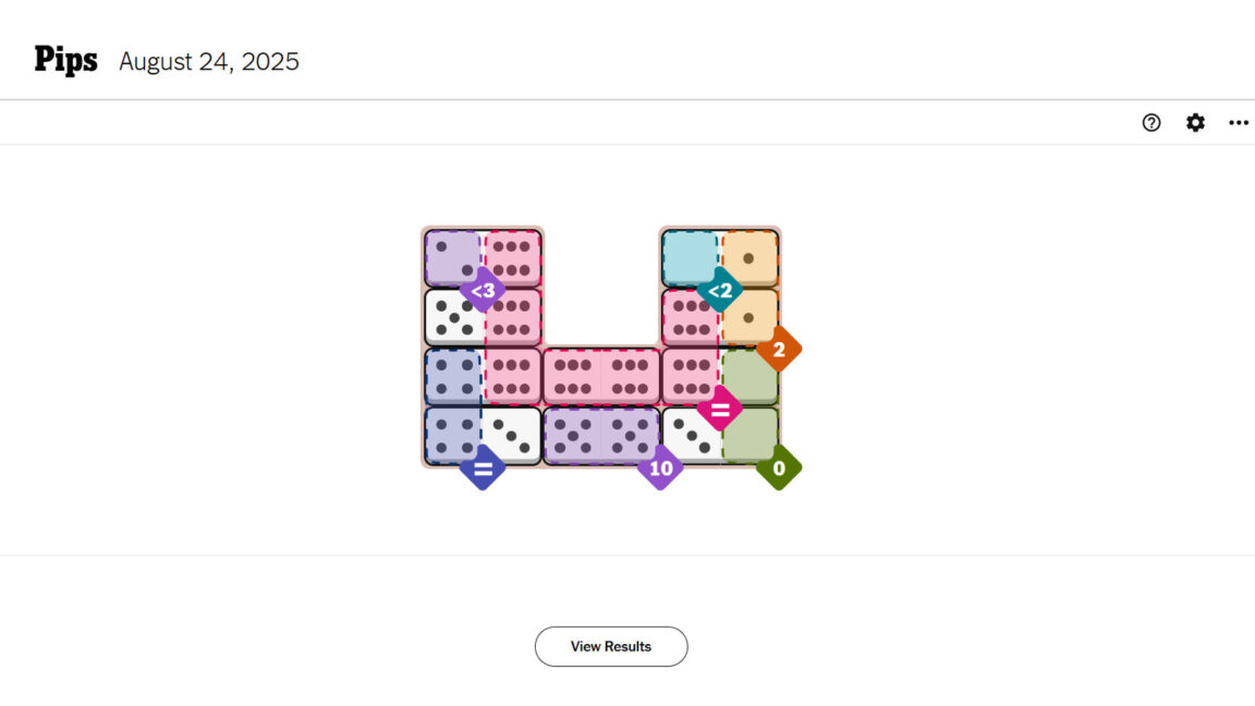 NYT Pips Solution for Today (August 24, 2025)