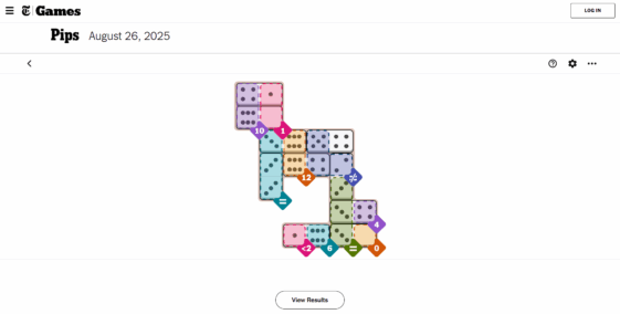 NYT Pips Solution for Today (August 26, 2025)