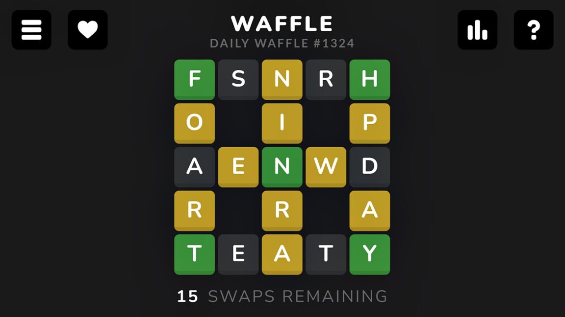 Daily Waffle #1324 Hints and Solution for Today (September 6, 2025)
