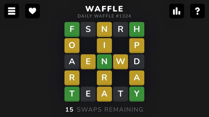 Daily Waffle #1324 Hints and Solution for Today (September 6, 2025)