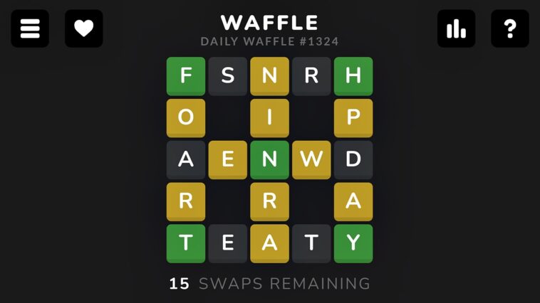 Daily Waffle #1324 Hints and Solution for Today (September 6, 2025)