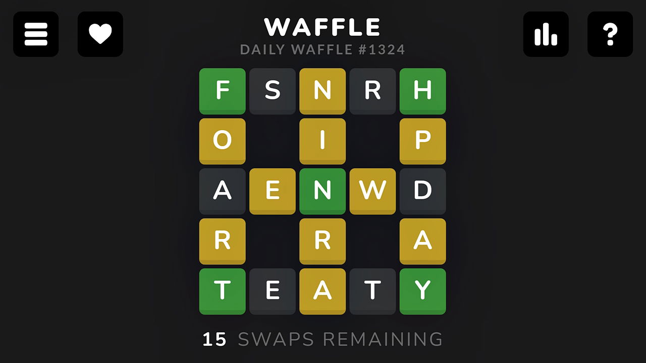 Daily Waffle #1324 Hints and Solution for Today (September 6, 2025)