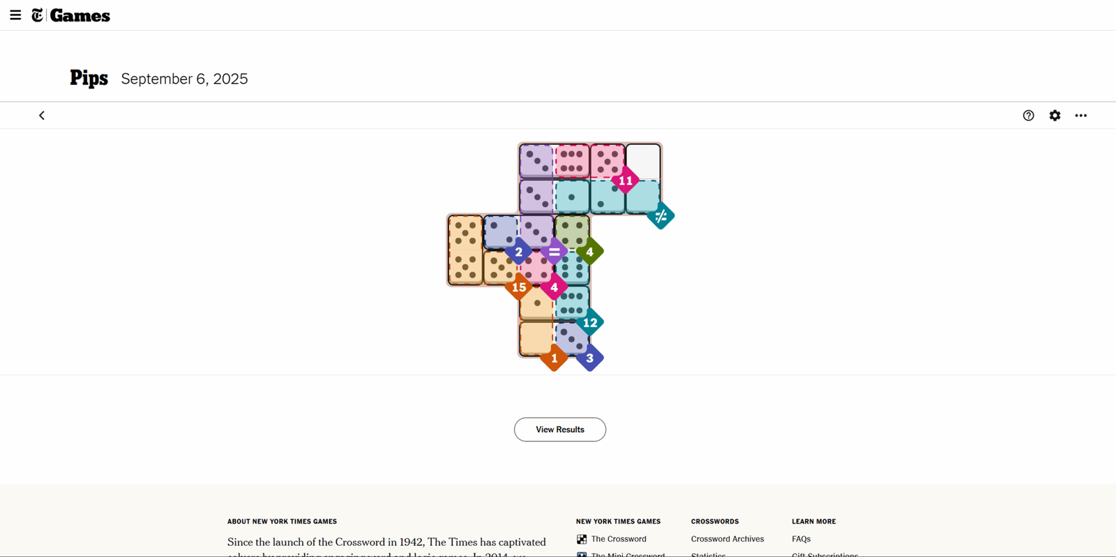 NYT Pips Solution for Today (September 6, 2025)