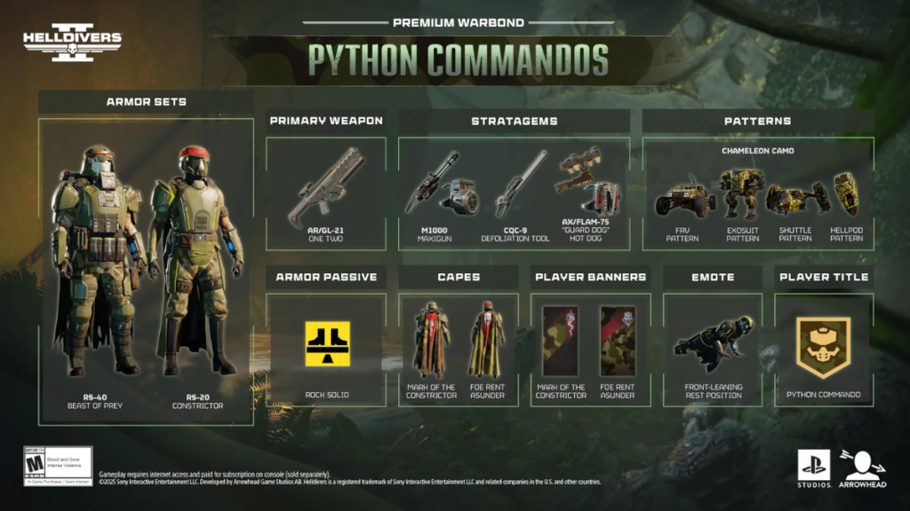Mark Your Calendars: Python Commandos Warbond Slithers into Helldivers 2 on Dec. 2