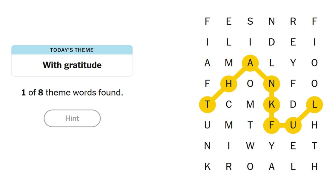 NYT Strands Hints and Answers for Today (November 27, 2025)