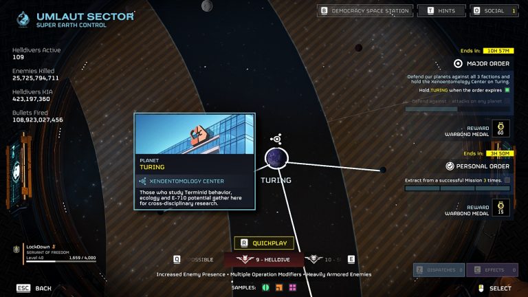 Helldivers 2 Major Order Status: Will We Lose the Xenoentomology Center on Turing?