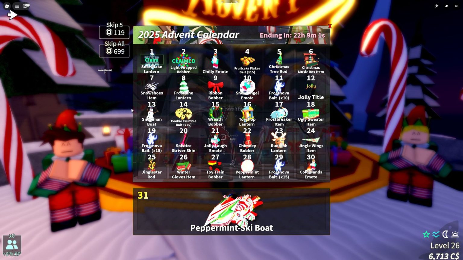 Fisch Advent Calendar 2025: All Rewards and How to Claim Them