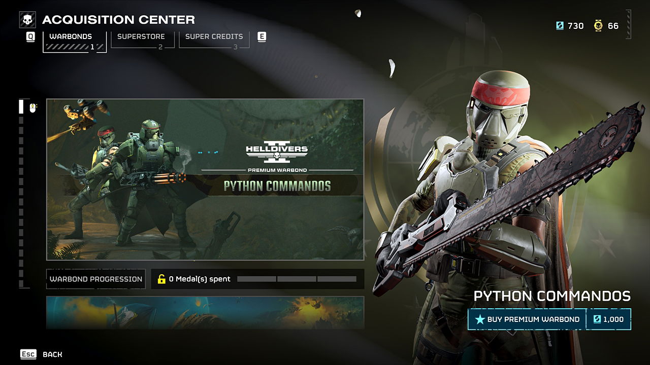 Helldivers 2 Python Commandos Warbond Breakdown: Every Item and Medal Cost