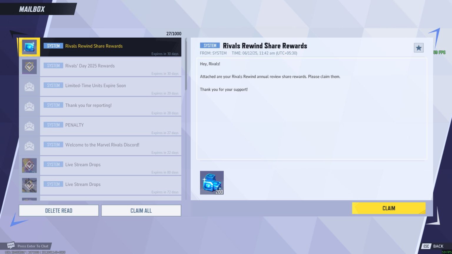 How to Check Your Marvel Rivals Rewind 2025 (And Claim 200 Free Units)