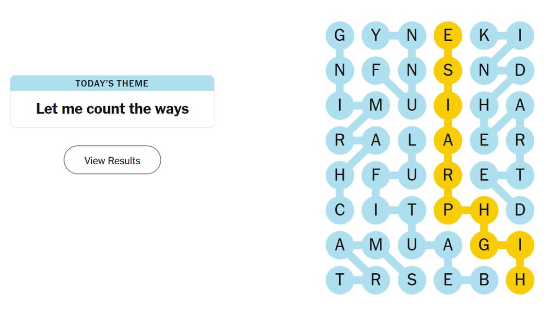 NYT Strands (Let me count the ways) Hints and Answers for Today ...
