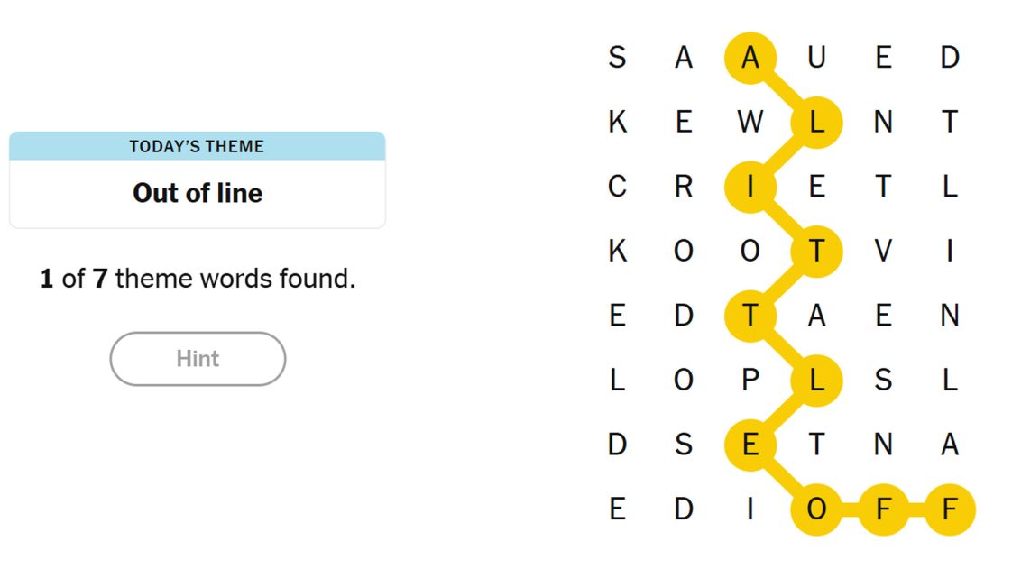 NYT Strands (Out of line) Hints and Answers for Today (December 17, 2025)