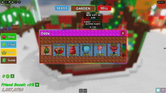 All Christmas Gifts in Grow a Garden: Rarity and Spawn Chance