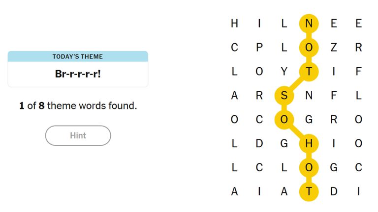 NYT Strands (Br-r-r-r-r!) Hints and Answers For Today (December 23, 2025)