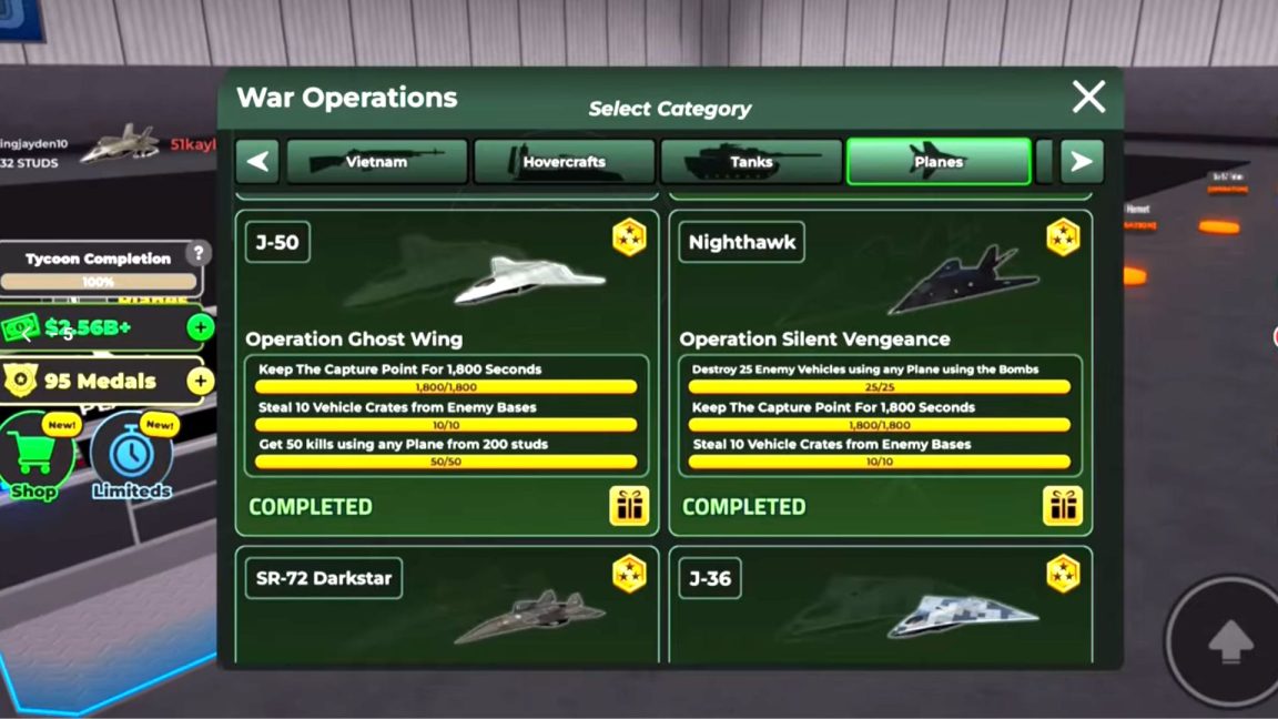 How to Get F-47 Prototype & J-50 Planes in War Tycoon