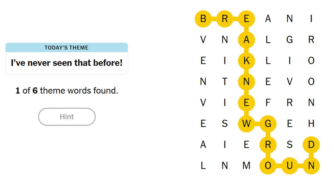 NYT Strands (I've never seen that before!) Hints and Answers For Today ...