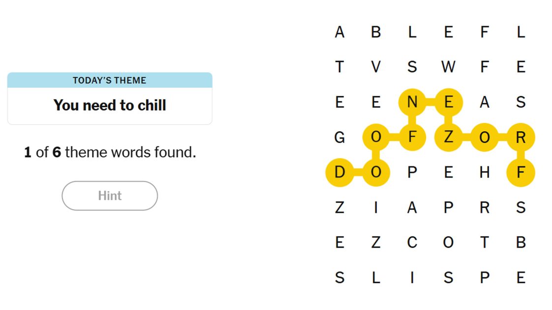 NYT Strands (You need to chill) Hints and Answers for Today (January 13 ...