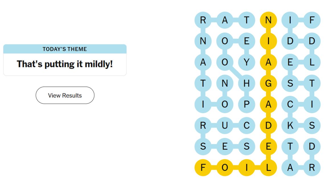 NYT Strands (That's putting it mildly!) Hints and Answers for Today ...