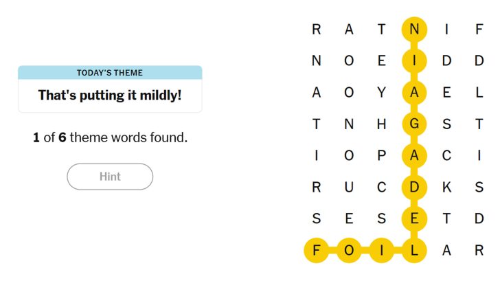 NYT Strands (That's putting it mildly!) Hints and Answers for Today ...