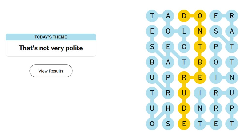 NYT Strands (That’s not very polite) Hints and Answers for Today ...