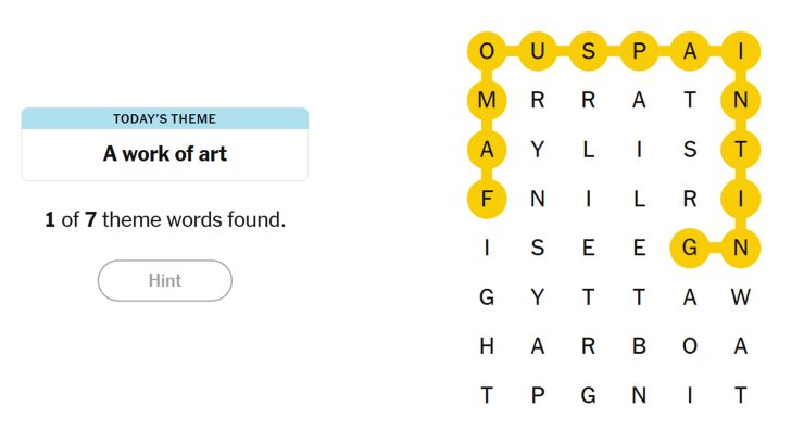 NYT Strands (A work of art) Hints and Answers for Today (January 24, 2026)