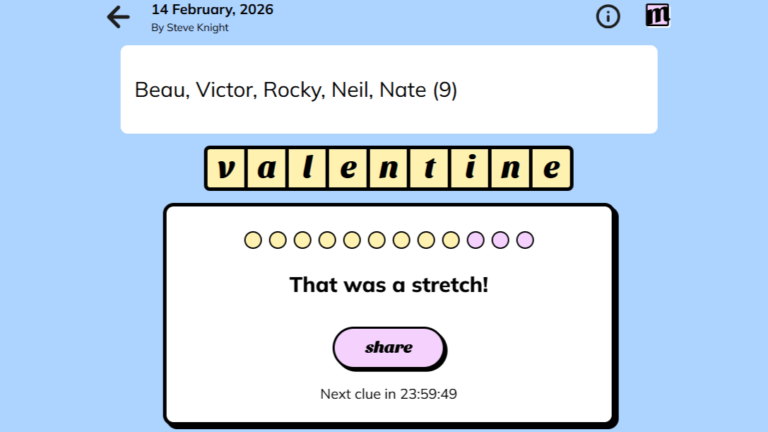 Minute Cryptic Answer for Today (February 14, 2026)