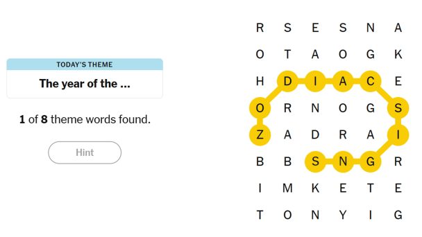 NYT Strands: (The year of the…) Hints and Answers for Today (February ...