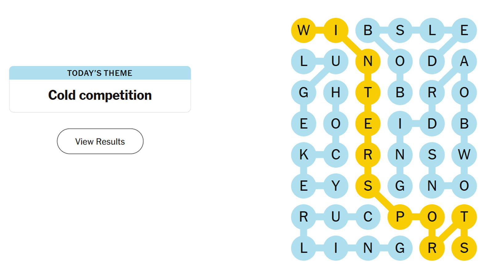 NYT Strands: (Cold competition) Hints and Answers for Today (February ...