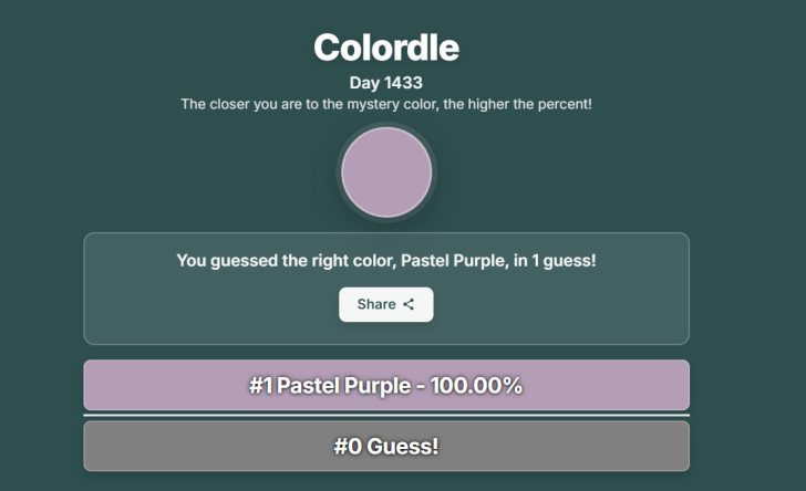Colordle Hints and Answer for Today (February 25, 2026)