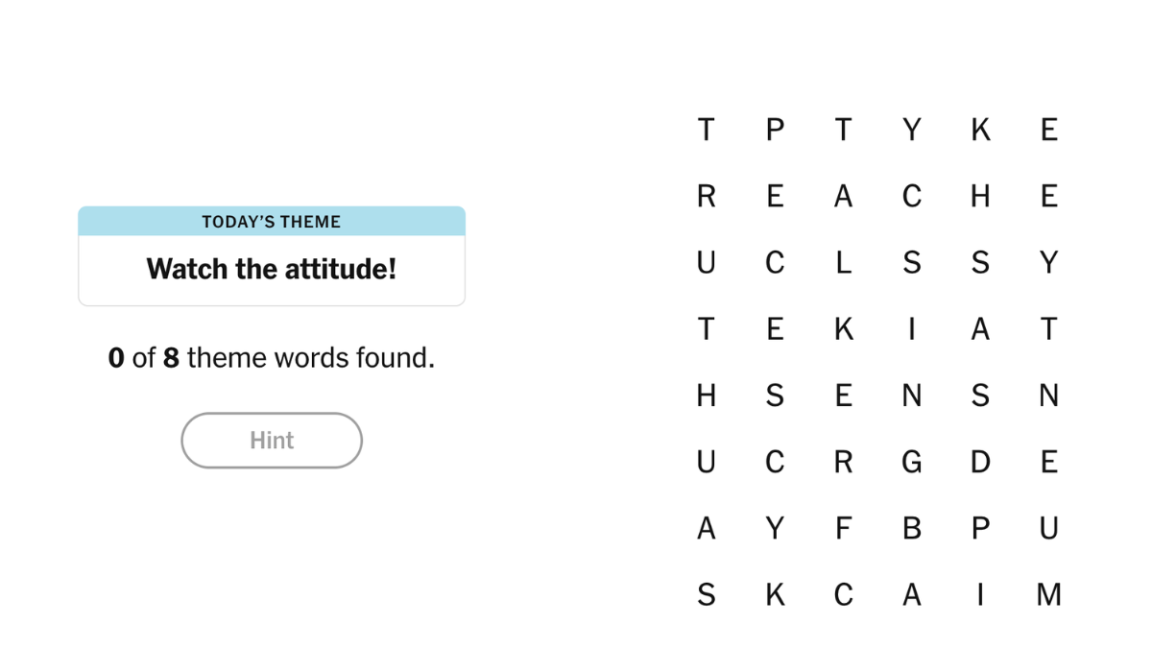 NYT Strands: (Watch That Attitude!) Hints and Answers for Today ...